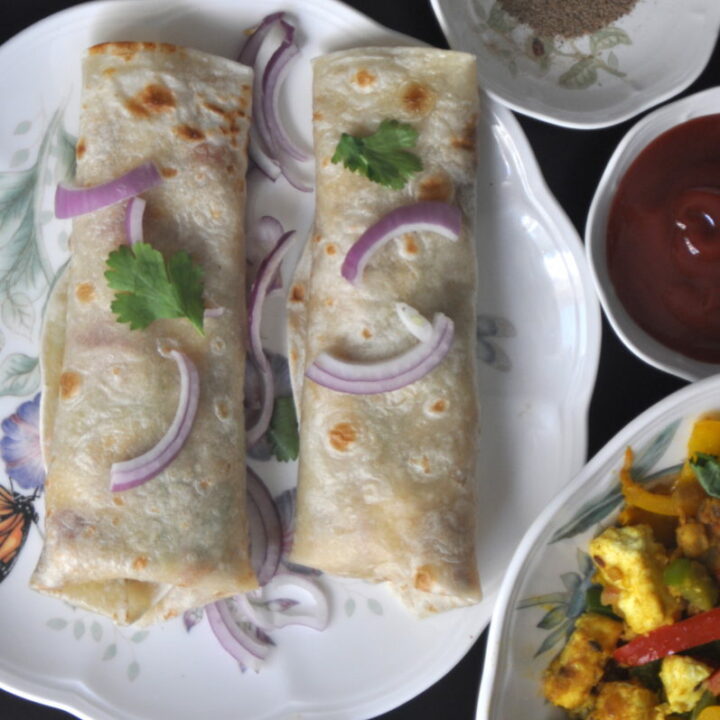 Paneer Tortilla Wrap | Veg Paneer Roll - Culinary Shades