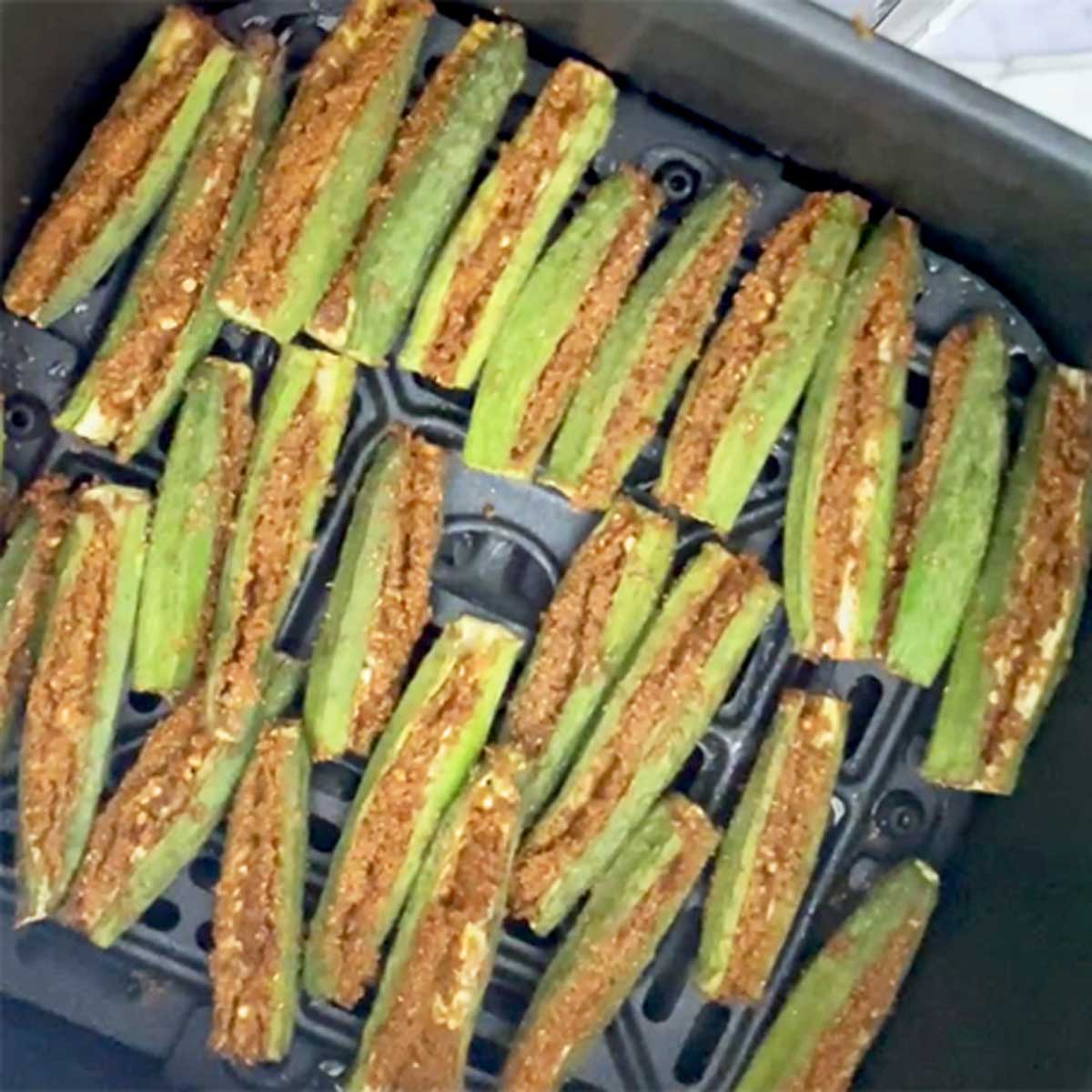 Stuffed Okra (Bharwa Bhindi) in Air Fryer - Culinary Shades