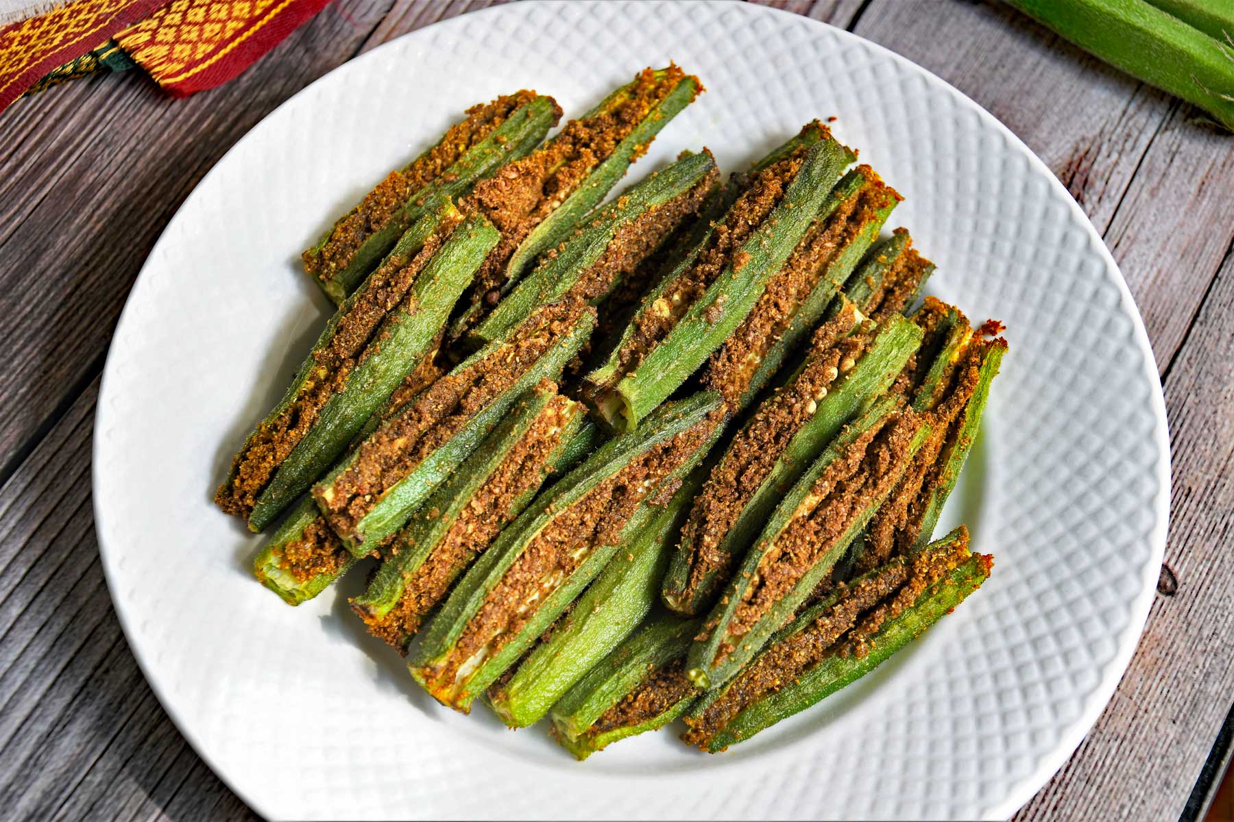 Stuffed Okra (Bharwa Bhindi) in Air Fryer - Culinary Shades