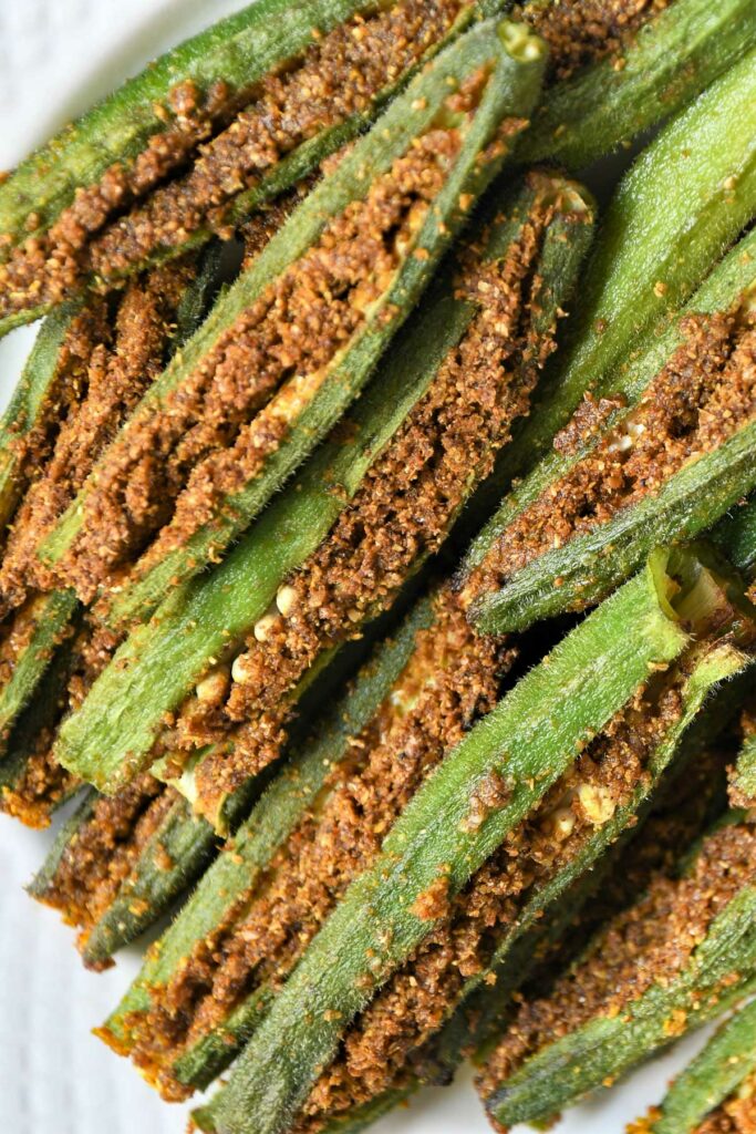 Stuffed Okra (Bharwa Bhindi) in Air Fryer - Culinary Shades