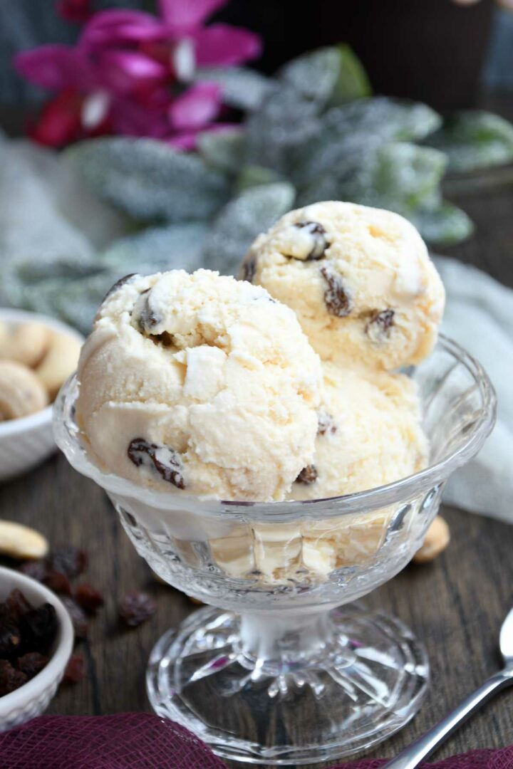 Kaju Draksh (Cashew Raisin) Ice Cream - Culinary Shades
