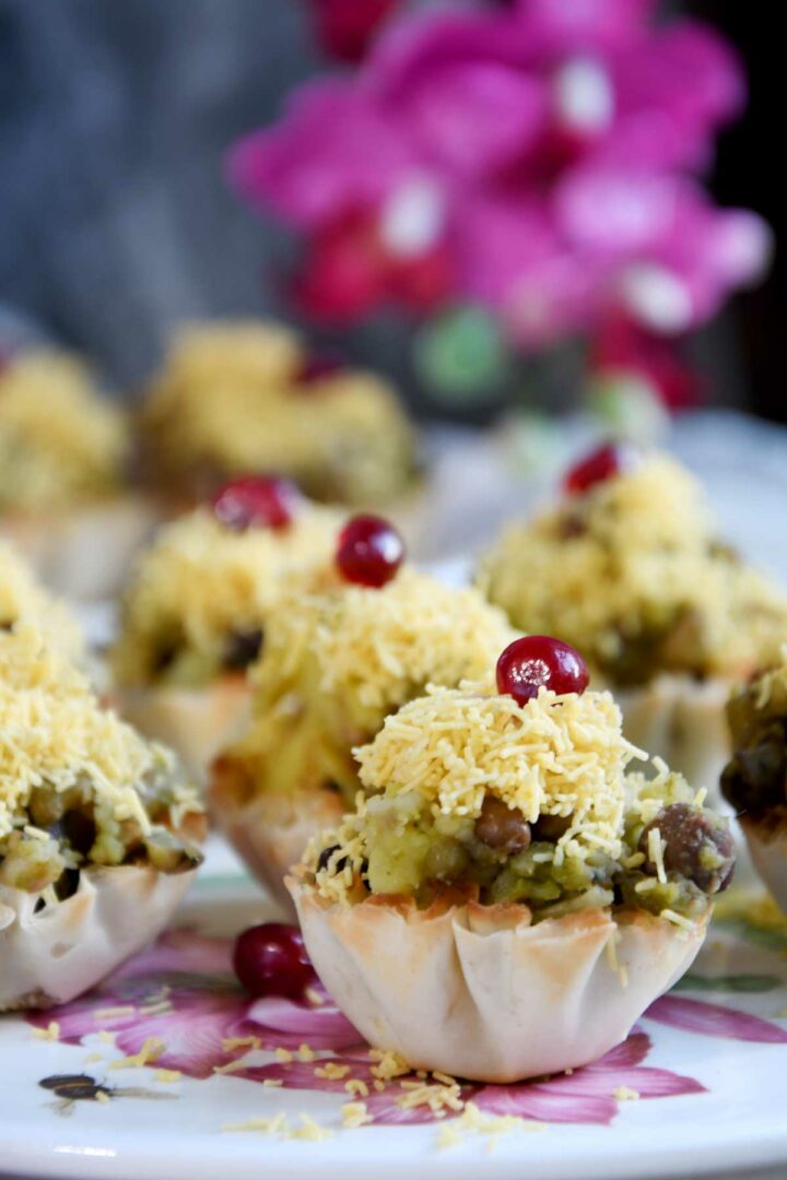 Phyllo Cups Appetizer - Indian Chaat - Culinary Shades